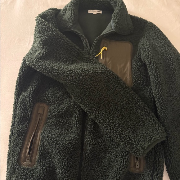 Uniqlo | Jackets & Coats | Uniqlo Green Teddy Jacket Plush Oversized ...